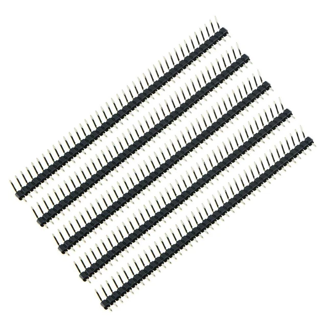 5 X 40-WAY Broche 2.54mm Angle Droit Mâle PCB Header Bande Connecteur ...