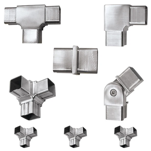 FITTING ADAPTER EDELSTAHL Vierkantrohr Rohr 40x40 Quadratrohr Verbinder Gelenk EUR 18,62 ...