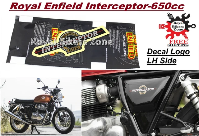 ROYAL ENFIELD &INTERCEPTOR 650cc" "Decal" Logo Sticker LH Side £33.26 ...