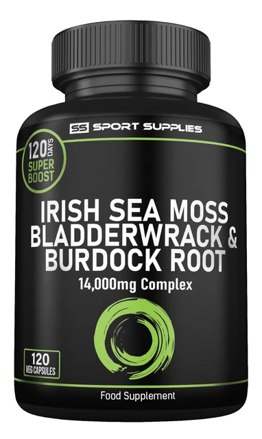 SEA MOSS COMPLEX 140mg Extract Including Bladderwrack & Burdock Root ...