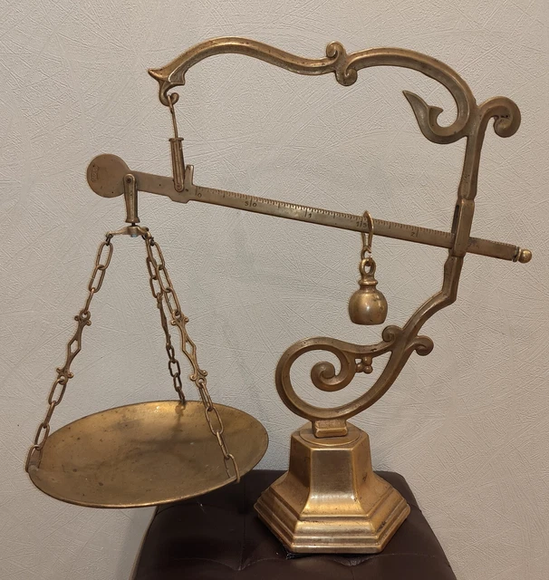 GRANDE BALANCE ANCIENNE Art décor antique - laiton dorée années 1940 ...