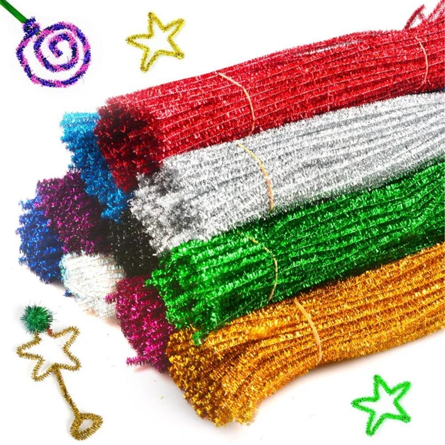 WOOL TOP TINSEL Sticks Cleaners Plush DIY Craft Supplies Glitter ...
