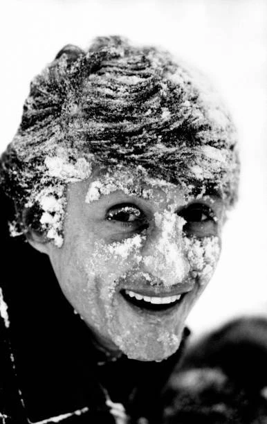 SINGER TONY RENIS posing with his face covered with snow St Mori- 1970 ...