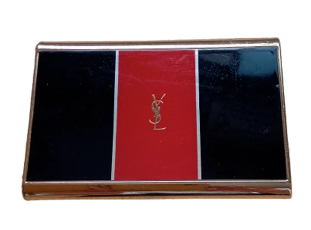 YVES SAINT LAURENT YSL Logo Cigarette Case card case Gold Black Red ...