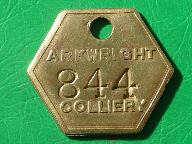 ARKWRIGHT COLLIERY DERBYS brass embossd pit check miners coal mining ...