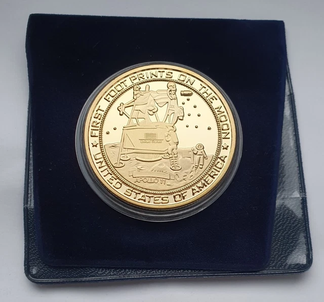 MOON LANDING 1969 NASA Apollo 11 Space Travel Rocket Shuttle Gold ...