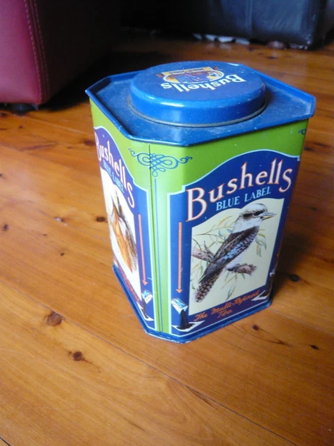 VINTAGE BUSHELLS BLUE Label Tea Tin “Australian Birds & Wildlife” $5.00 ...