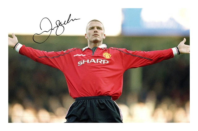 DAVID BECKHAM SIGNED A4 Autograph Photo Print Manchester United ...