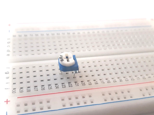 100PCS BLUE WHITE Potentiometer Semi-Fixed Variable Resistor Kit 10 ...