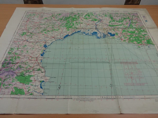 ORIGINAL WW2 &RESTRICTED& RAF map of FRANCE entitled "MARSEILLE" (June ...