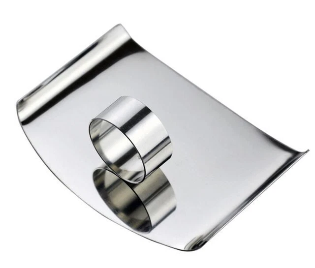 KITCHEN FINGER PROTECTOR Safe Stainless Steel Guard Slice Hand Cut Tool ...