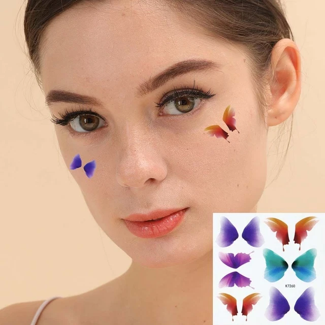 BUTTERFLY TATTOO STICKERS Fake Tattoo Temporary Tattoos Face Tattoo ...