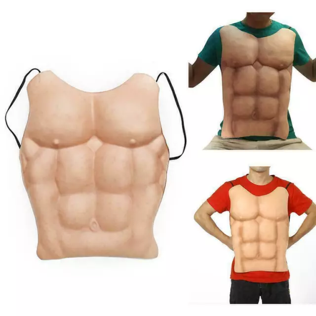 MAN FAKE CHEST Muscles Belly Six Pack ABS Party Dress G2Z2 Cosplay Gift ...