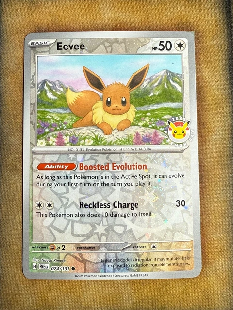 EEVEE PRISMATIC EVOLUTIONS 074/131 Holo Pokemon Day 2025 Stamped Promo ...