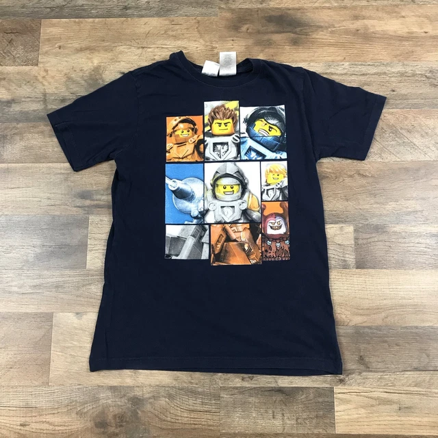 LEGO MOVIE T-SHIRT Boys Size Large 10-12 Outer space Astronaut Navy ...