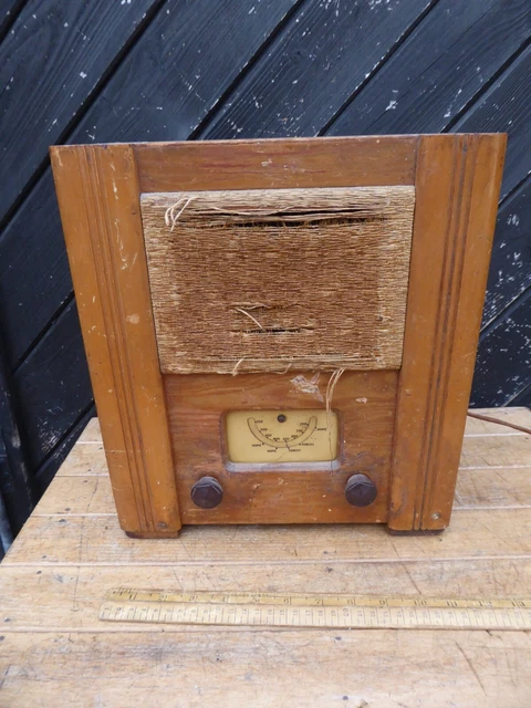 WW2 A.C. Model Wartime Civilian Receiver .Wooden cased Utility Radio ...