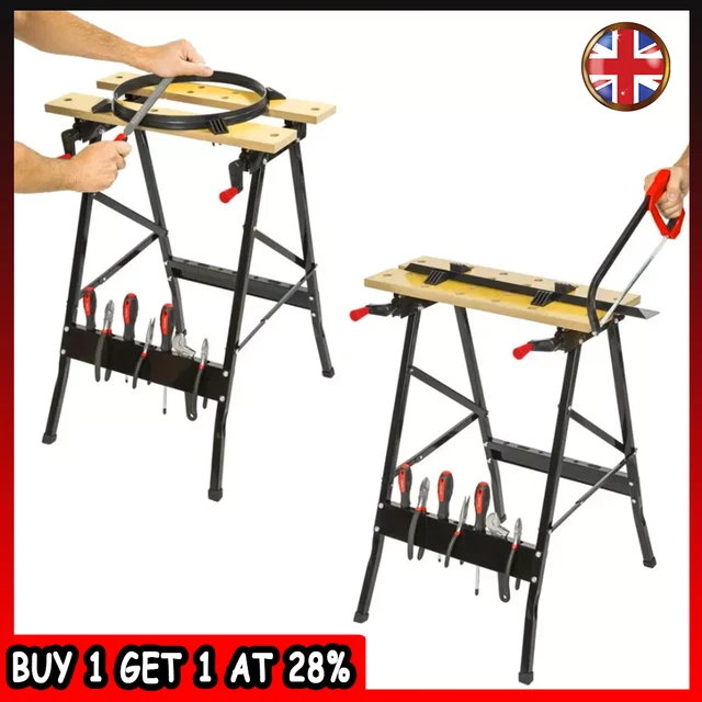 HEAVY DUTY FOLDING Angle Flip Top Clamp Workbench Workmate Worktop ...