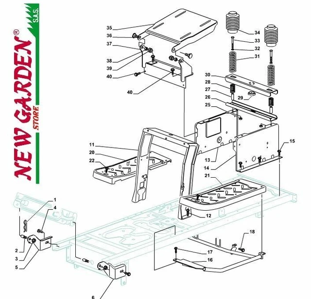 EXPLODED VIEW FRAME Mower SD98 L135BM Drain Lateral Castelgarden 2002 ...