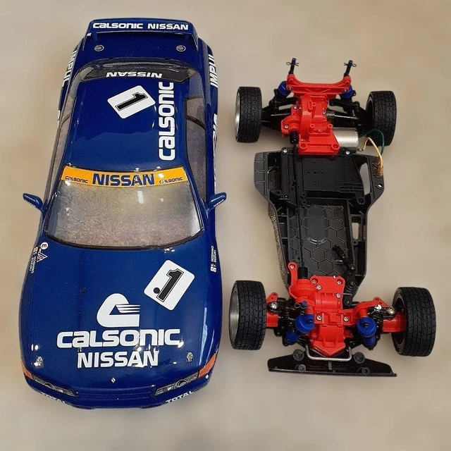TAMIYA CALSONIC SKYLINE 1/10 RC Body Parts Chassis Set AS-IS £172.51 ...