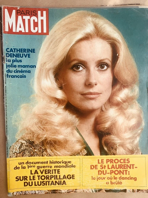 MAGAZINE REVUE PARIS MATCH #1224 - Catherine Deneuve, Torpillage Lusitania, EUR 4,00 - PicClick FR