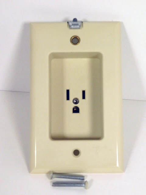 LEVITON 688-I CLOCK Hanger Recessed Receptacle Ivory 15A 125V NOS NIB ...