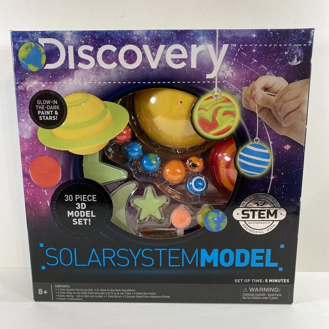 DISCOVERY KIDS SOLAR System 3D Model Glow In The Dark 30 Pcs Set STEM ...