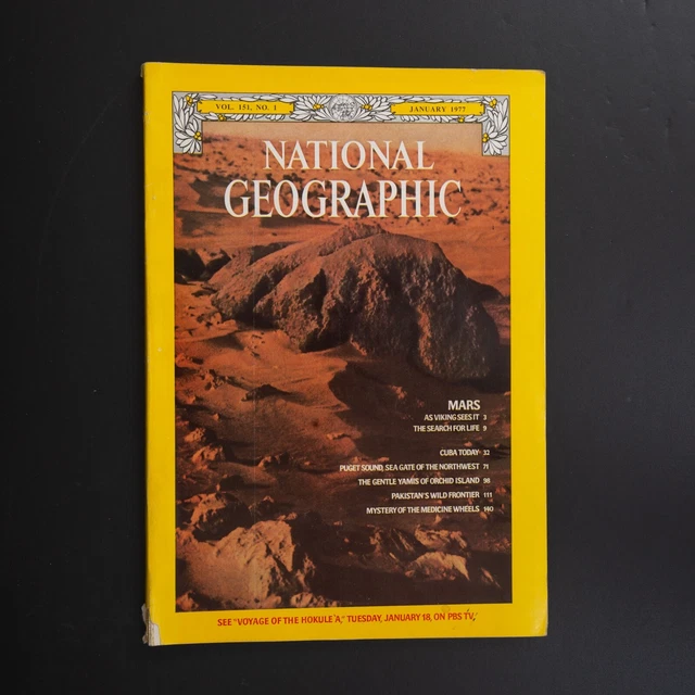 NATIONAL GEOGRAPHIC MAGAZINE January 1977 Mars Cuba Puget Sound ...