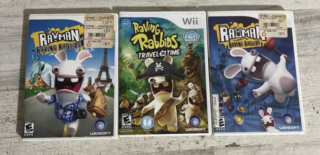 RAYMAN RAVING RABBIDS 1 & 2 and TV Party CIB 3 Nintendo Wii Games Lot ...