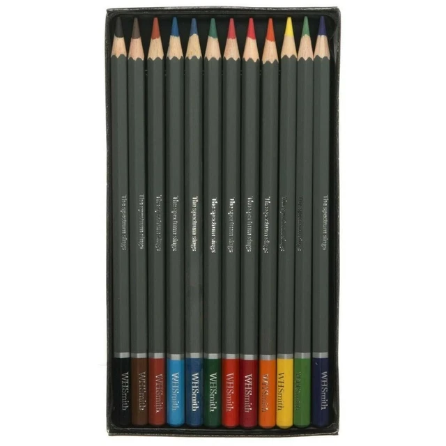 12X WHSMITH COLOURING Pencils Sketching/Drawing Box/Set/Pack/Coloured ...