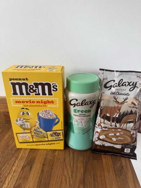 GALAXY HOT CHOCOLATE Bundle, 3 Items, M&Ms Movie night Box, Green Hot ...