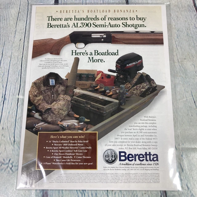 1997 BERETTA AL390 Semi-Auto Shotgun Vintage Print Ad/Poster Art ...