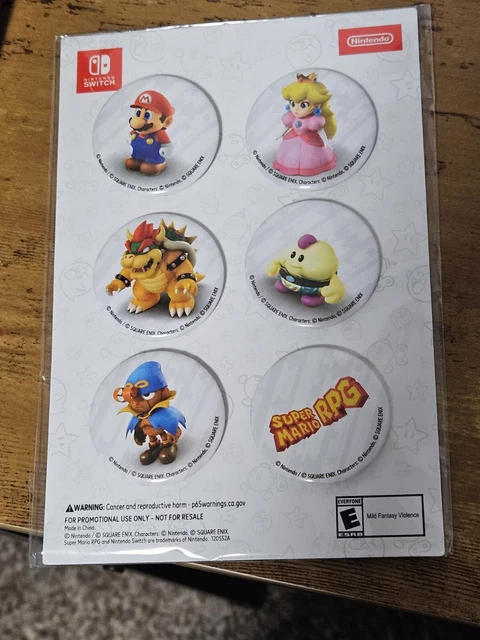 NWT SUPER MARIO RPG Button Set GameStop Pre-Order Exclusive Nintendo ...
