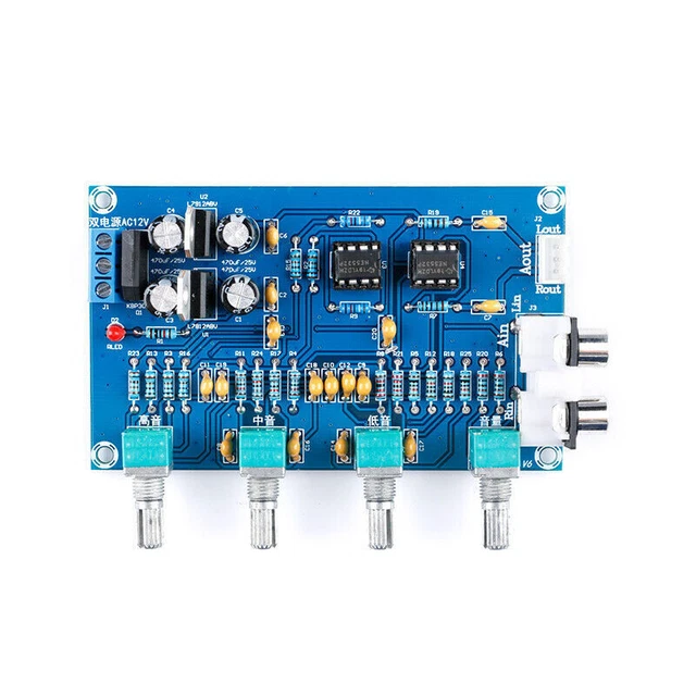 XH-M164 NE5532 AMPLIFIER Board Module Stereo Pre-amp Preamplifier Tone ...
