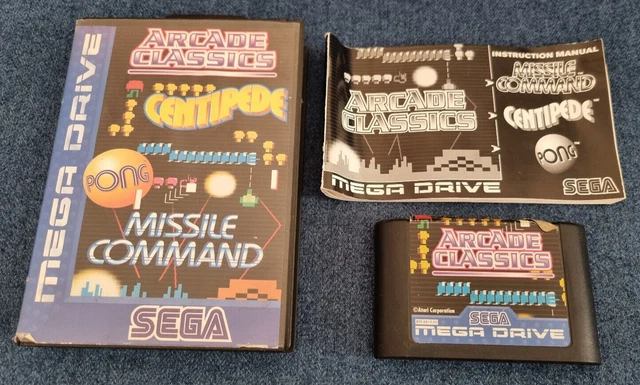 SEGA MEGA DRIVE Arcade Classics Centipede Pong Missile Command Boxed ...