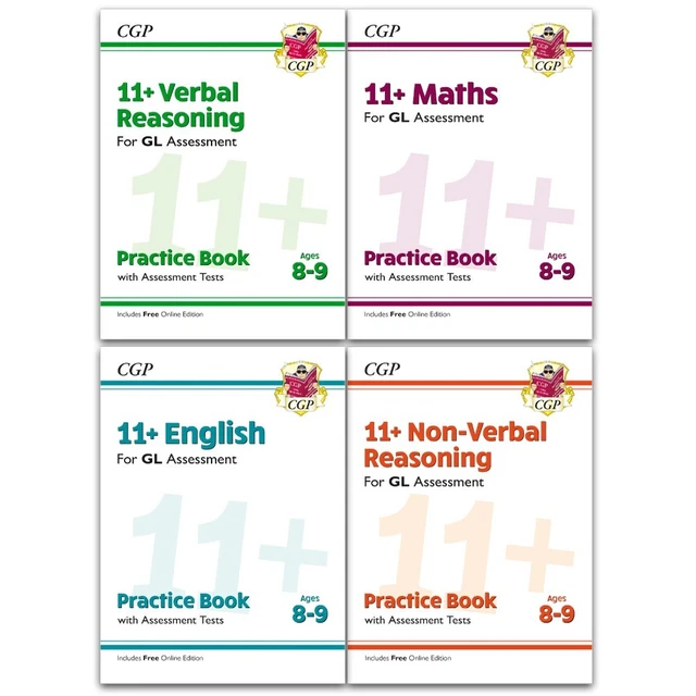 11+ CGP 11 Plus GL Assessments and Tests - 4 Book Packs - Ages 8-9 £29. ...