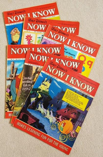 6 VINTAGE WALT Disney’s NOW I KNOW Comics Magazines 1970's - Nos. 15 ...
