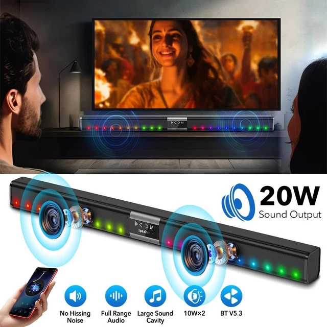 SURROUND SOUNDBAR BLUETOOTH Speakers Home Theater Subwoofer Heavy Bass ...