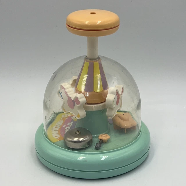 VINTAGE TOMY PUSH N Merry Go Round Carousel Musical Baby Toddler Toy ...