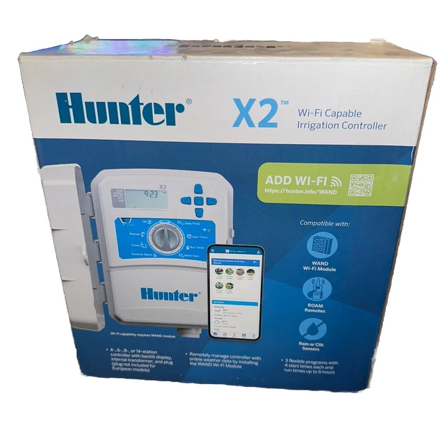 HUNTER X2-400 4-STATION Sprinkler Timer Controller Indoor or Outdoor ...