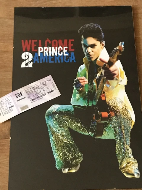 POSTER RARE PRINCE Welcome 2 America concert PARIS 30.06.2011 affiche ...