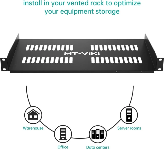 2-PC 19 INCH Rack Shelf, 1U Server Rack Shelf 10" Deep, Universal ...