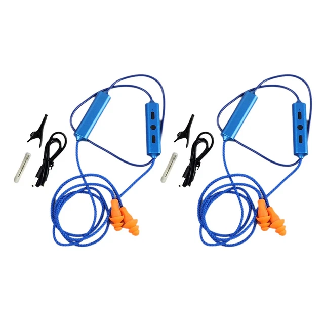 DURABLE 2-SET BLUE Bluetooth Earplugs for Hearing Protection Noisy ...