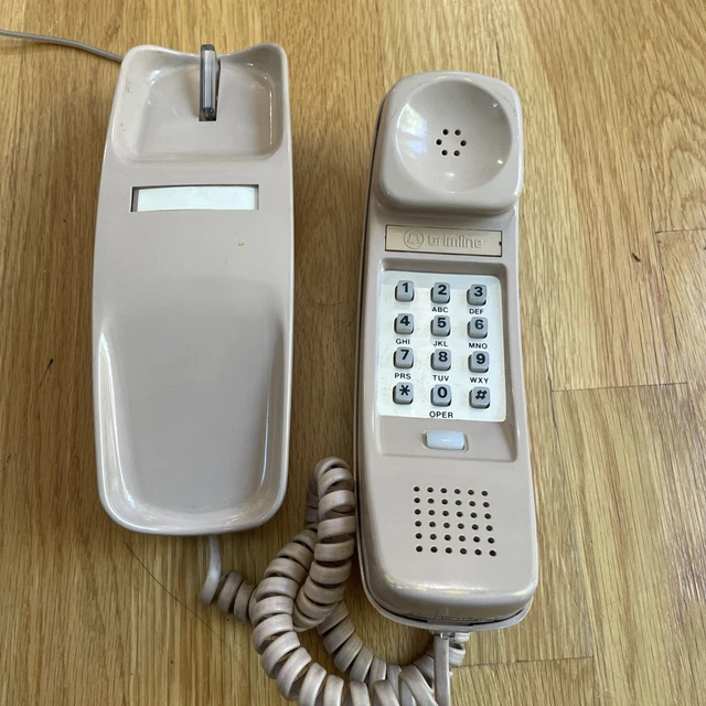 WESTERN ELECTRIC CORDED Trimline Push Button Beige Desktop Phone Tested ...