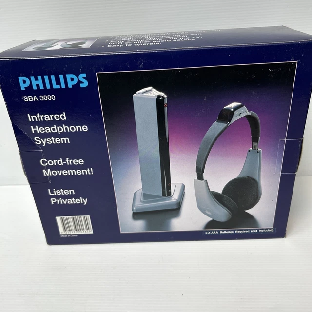 PHILIPS SBA 3000 Headphone Infrared Cordless Stereo Headphone System ...