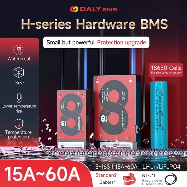 DALY SMART BMS 15A-60A 3S-16S 12V-60V Protezione batteria agli ioni di litio LiFePo4 ...