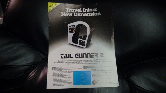 CINEMATRONICS TAIL GUNNER 2 COCKPIT Vector Arcade Video Game flyer ...