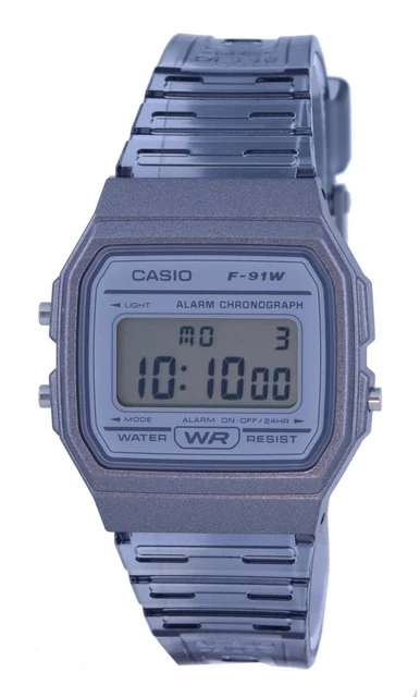 CASIO F-91WS-8 ALARM Backlight Calendar Day/Date Stopwatch Quartz ...