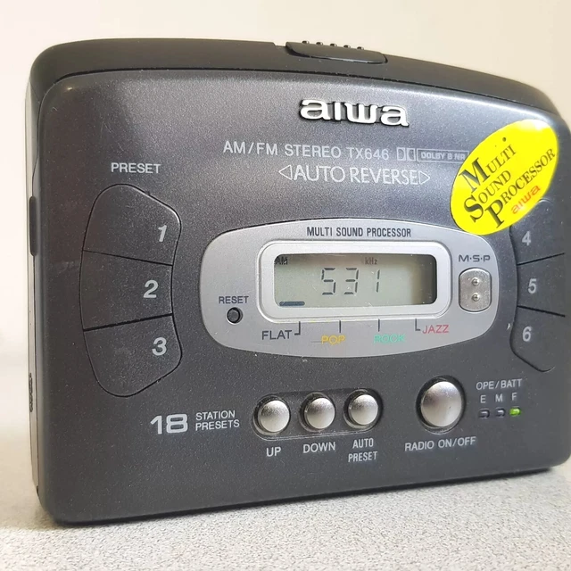 AIWA STEREO RADIO Tape Cassette Player HS-TX646 Personal Walkman FM AM Radio $18.73 - PicClick CA