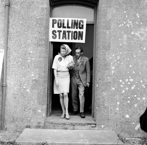 JEREMY THORPE LIBERAL leader and his wife Caroline voted on their - Old ...