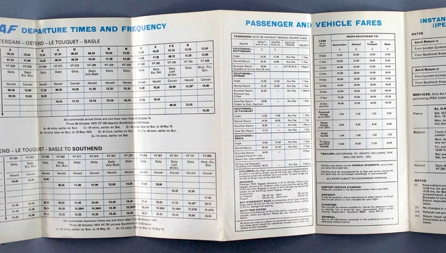 BAF BRITISH AIR Ferries Airline Timetable Summer 1975 £29.95 - PicClick UK